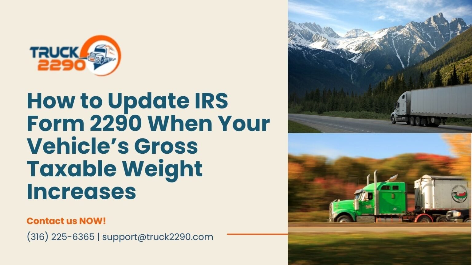 Update IRS Form 2290 for Increased Gross Taxable Weight