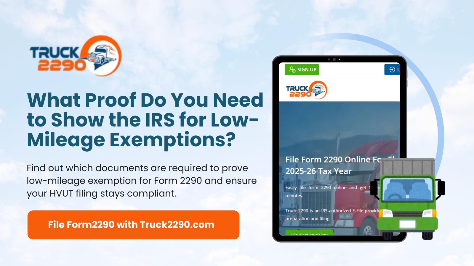 IRS Low-Mileage Exemption Proof Requirements